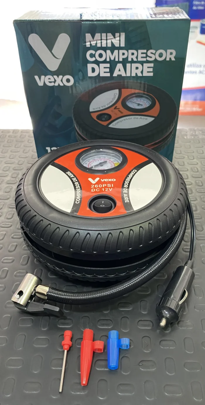 Mini Compresor 12 Volt 260 PSI (Varios Picos) - Chevropampa